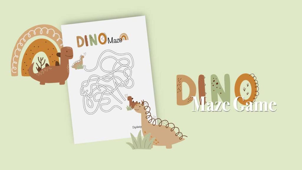 The Dinos have arrived! Free Printable Maze Game for instant Download