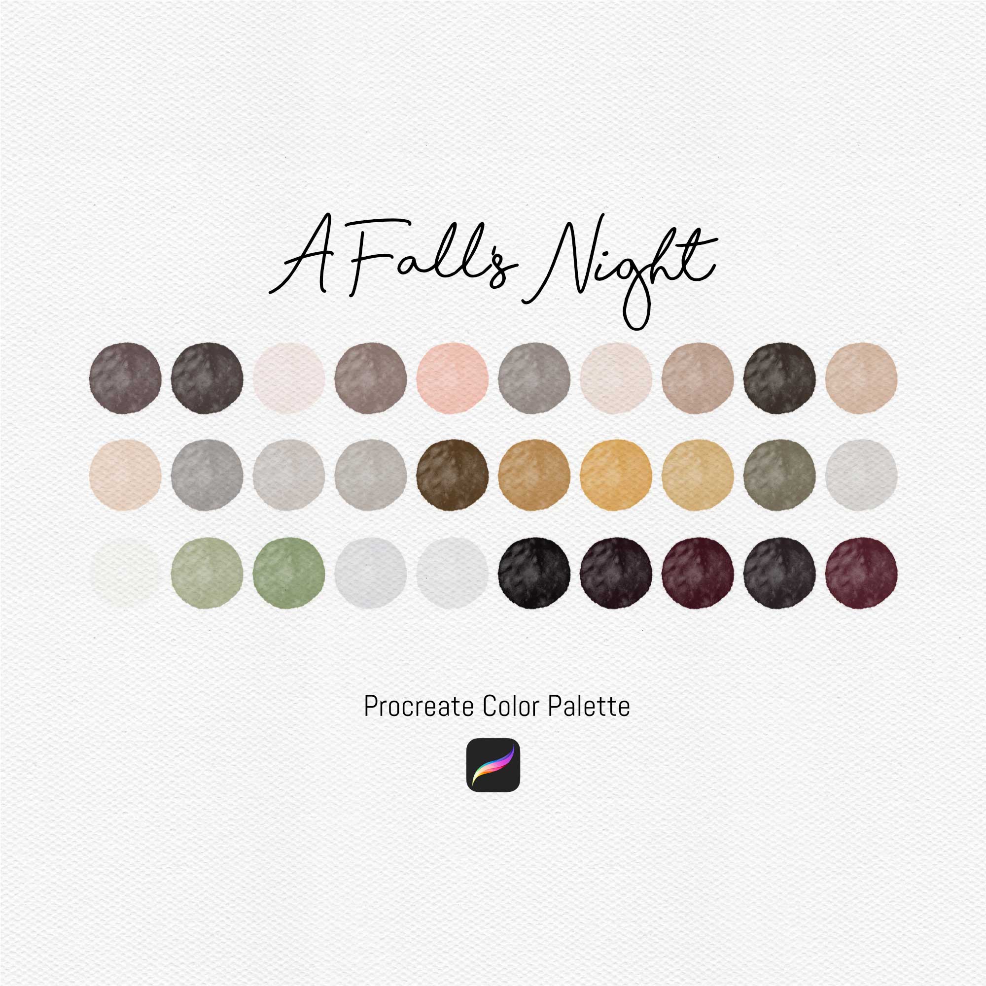 A Fall's Night Color Palette for Procreate and Graphic Design Programs ...