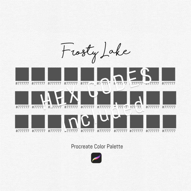 Frosty Lake Color Palette - 30 Chilling Hues for Procreate & Graphic ...