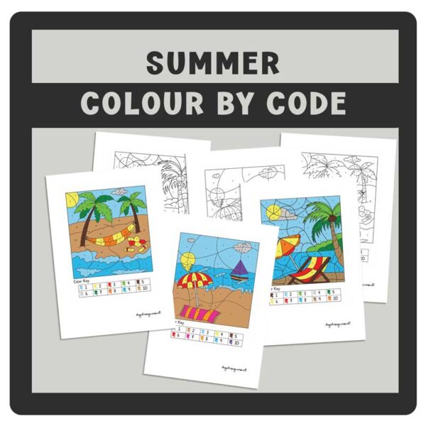 Free Color by Numbers Printable for Summer