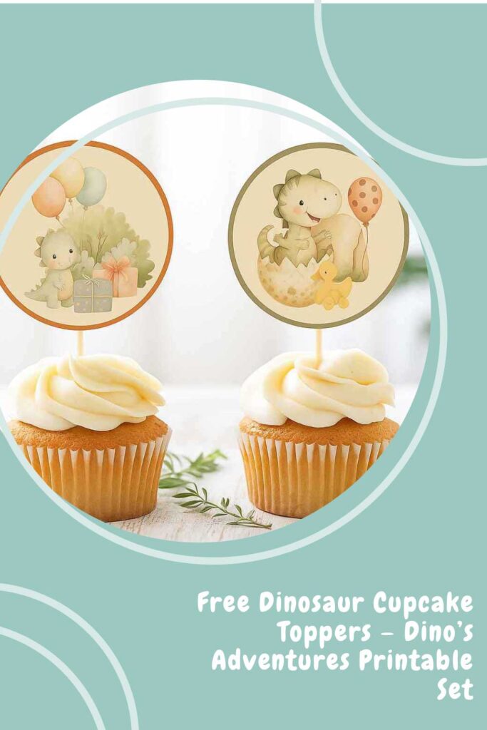 Free Dinosaur Cupcake Toppers – Dino’s Adventures Printable Set