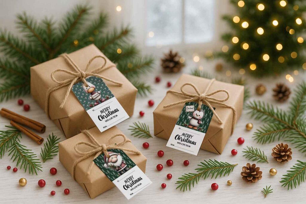 Cozy DIY Christmas Cards & Gift Tags to Print and Craft at Home