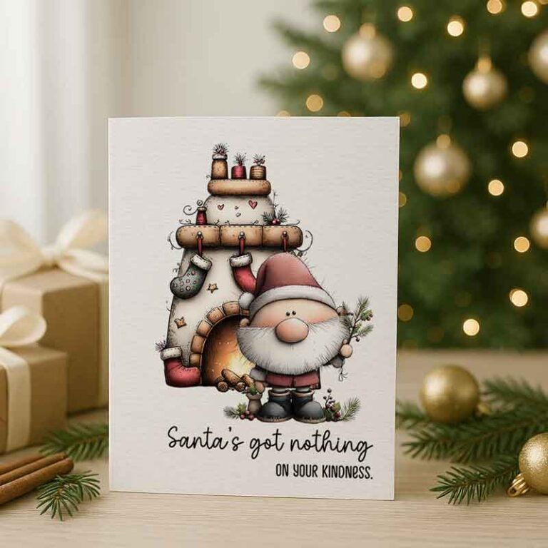 Santa’s Got Nothing on Your Kindness – Printable Christmas Card ...